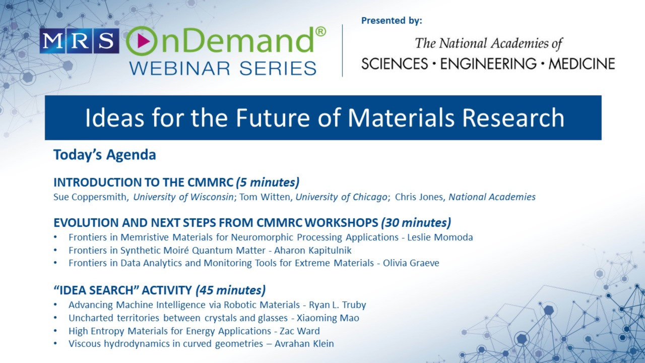 Ideas for the Future of Materials Research - Materials Research Society