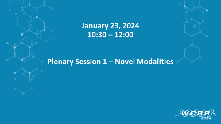 Plenary Session 1 - Novel Modalities - Sharing Science Solutions