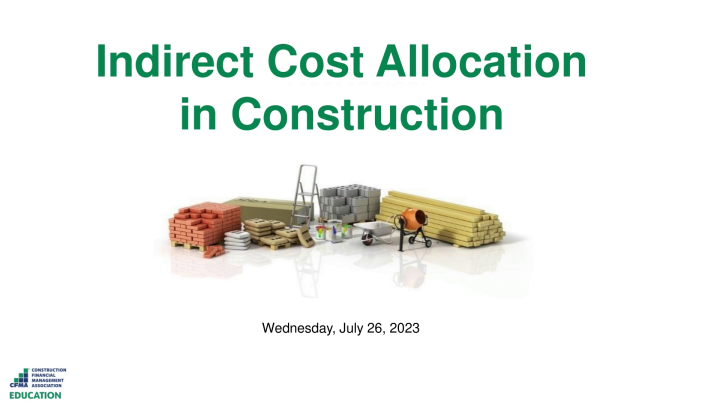 Indirect Cost Allocation In Construction Construction Financial