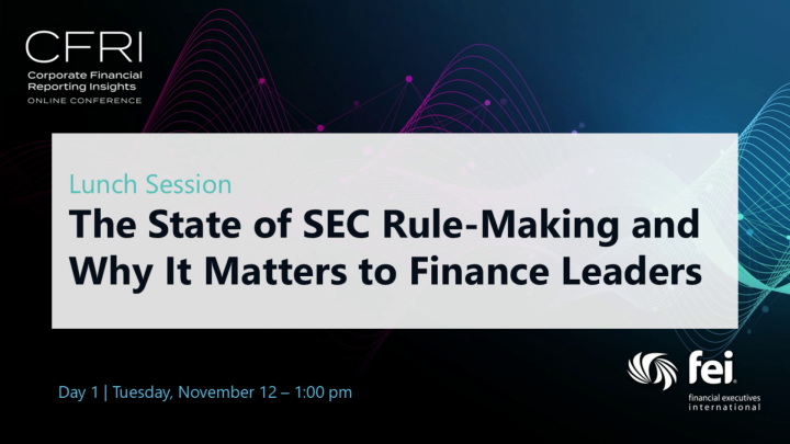 Lunch Session - The State of SEC Rule-Making and Why it Matters to ...