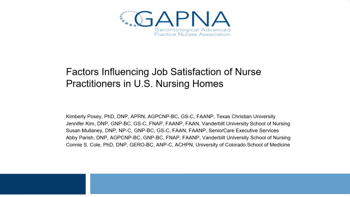 NP-Led Clinics and Value-Based Care - Gerontological Advanced Practice ...