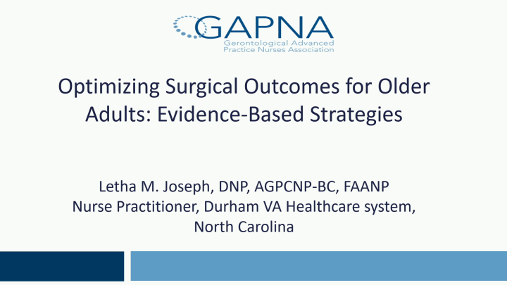 Optimizing Surgical Outcomes for Older Adults: Evidence-Based ...