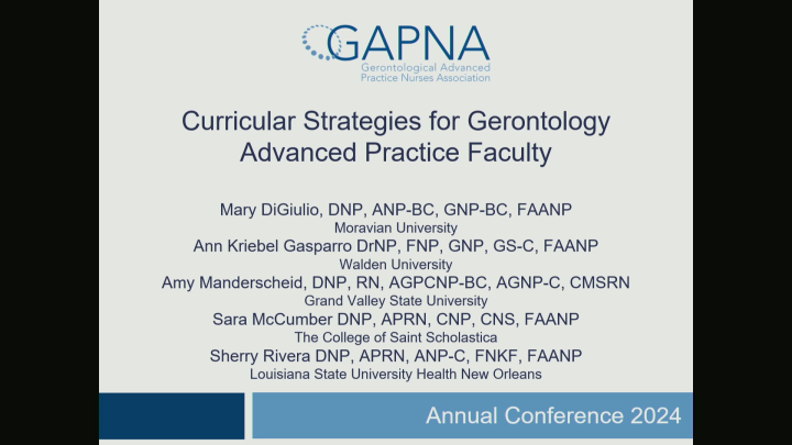 Curricular Strategies for Gerontology Advanced Practice Faculty ...