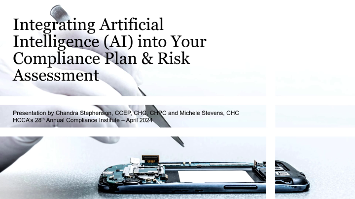 205 - Integrating Artificial Intelligence into Your Compliance Plan ...