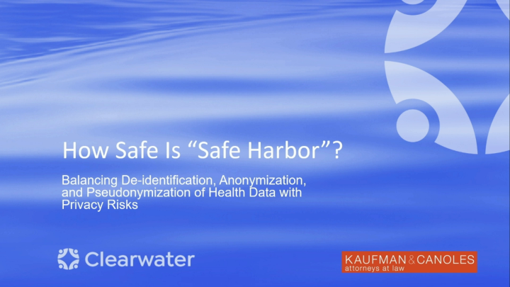 106 How Safe Is “safe Harbor” Balancing De Identification