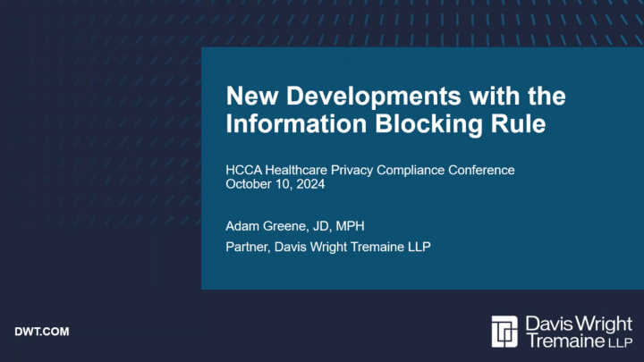 New Developments with the Information Blocking Rule - Health Care ...