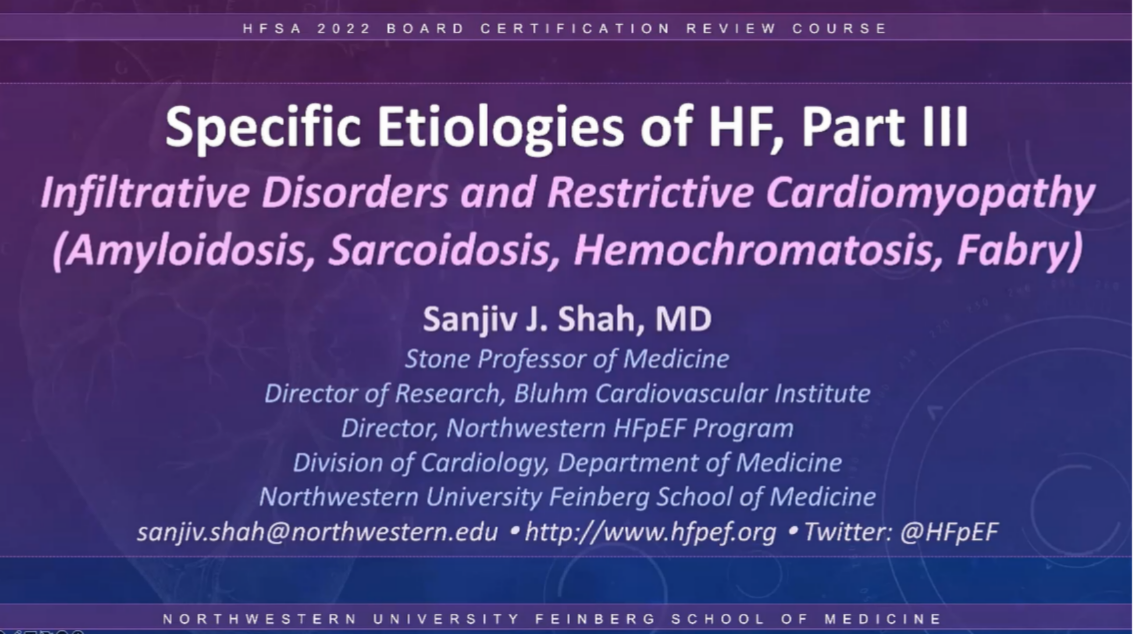 Specific Etiologies of HF III: Infiltrative Disorders and Restrictive ...