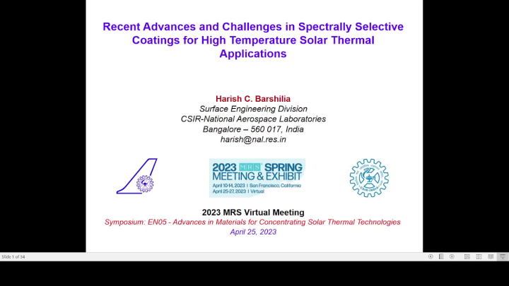 EN05.07.01: Recent Advances and Challenges in Spectrally Selective ...