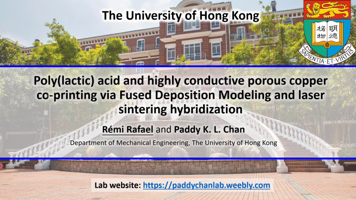 EL19.01.04: Poly(lactic) Acid and Highly Conductive Porous Copper Co ... EL19.01.04: Poly(lactic) Acid and Highly Conductive Porous Copper Co ...
