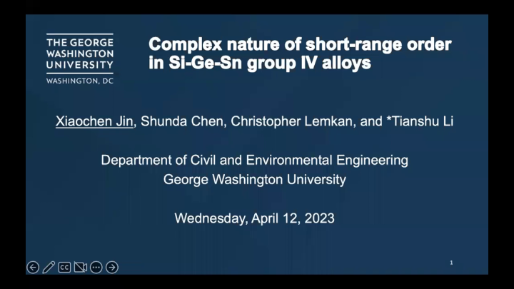 SF01.05.04: Complex Roles and Structures of Short-Range Order in Si-Ge ...