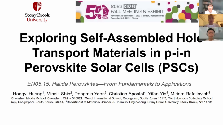 EN05.15.09: Exploring Self-Assembled Hole Transport Materials in p-i-n ...