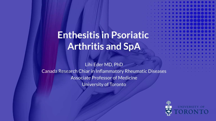 Enthesitis in Spondyloarthritis - RheumNow