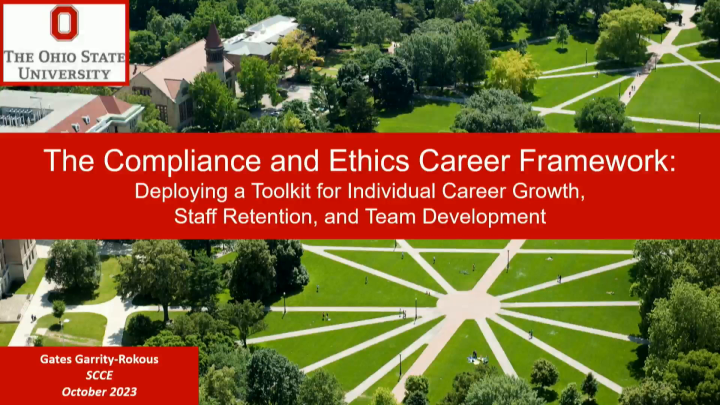 EB02 The Compliance and Ethics Career Framework: Deploying a Toolkit ...