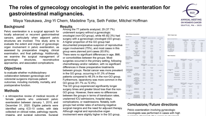 The roles of gynecology oncologists in pelvic exenteration for ...
