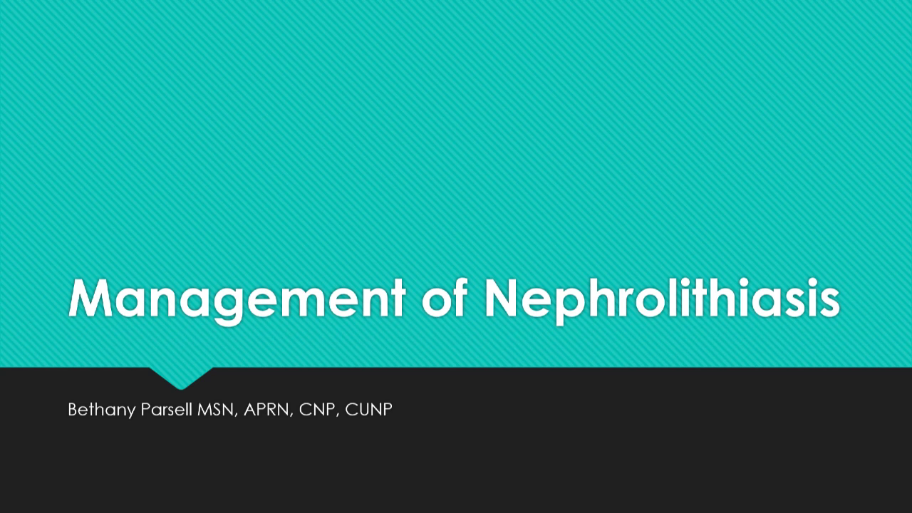 Evaluation and Management of Nephrolithiasis - Society of Urologic ...
