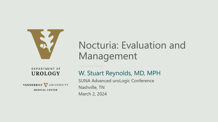 Nocturia - Society of Urologic Nurses and Associates