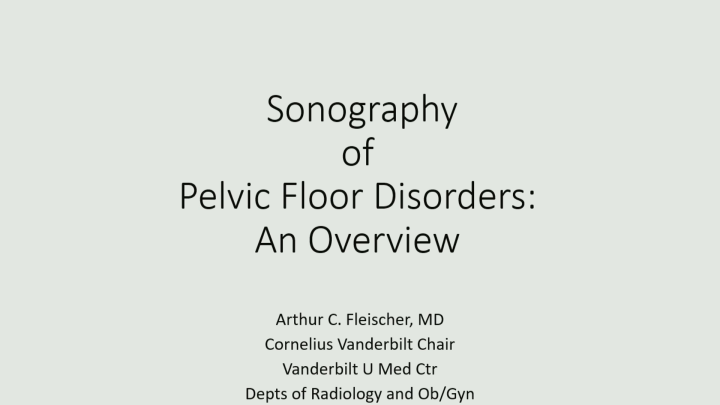 Sonographic Evaluation of the Pelvic Floor - Society of Urologic Nurses ...