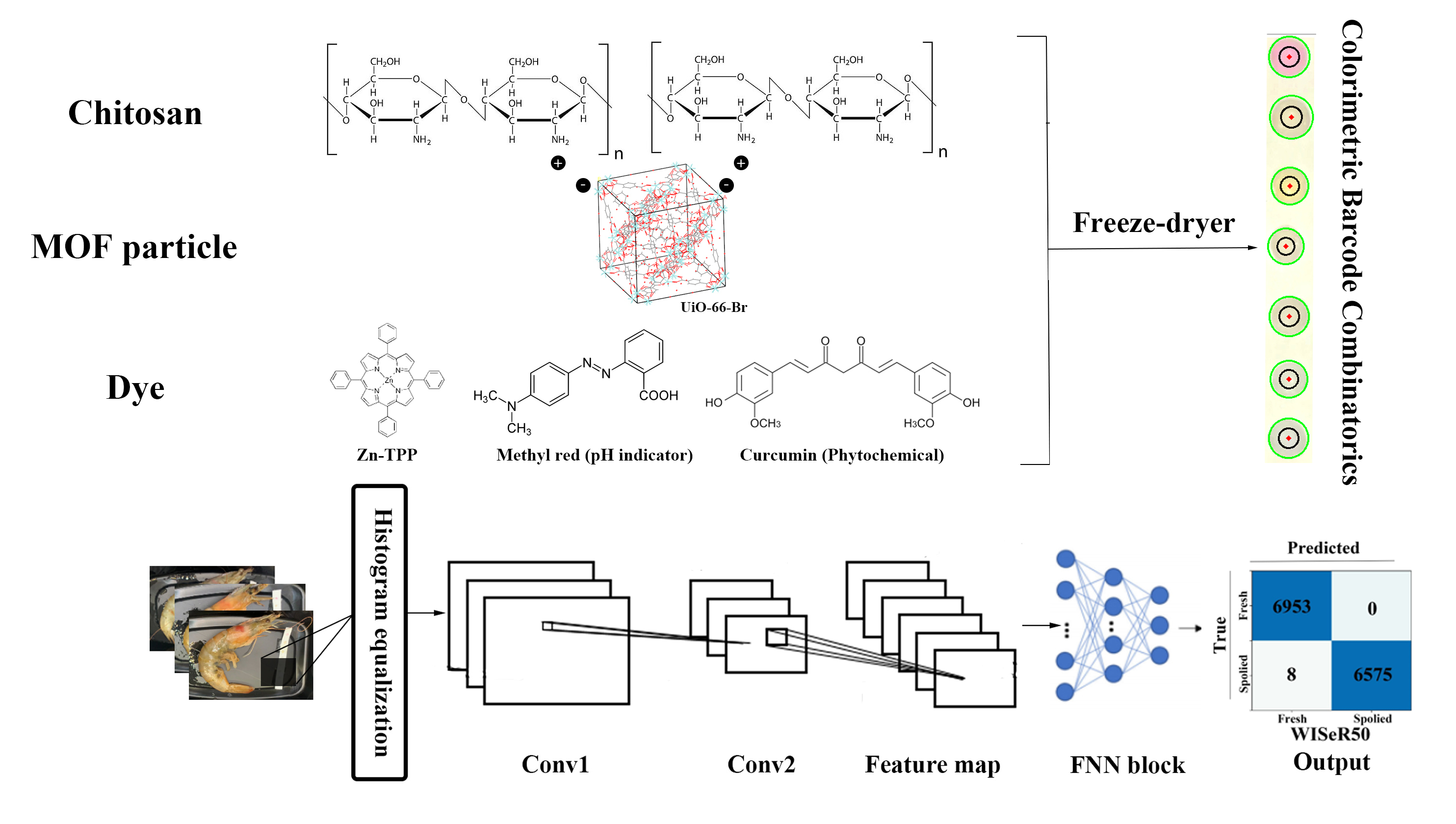 Portable food-freshness recognition platform based on MOF-enhenced colorimetric combinatorics ...