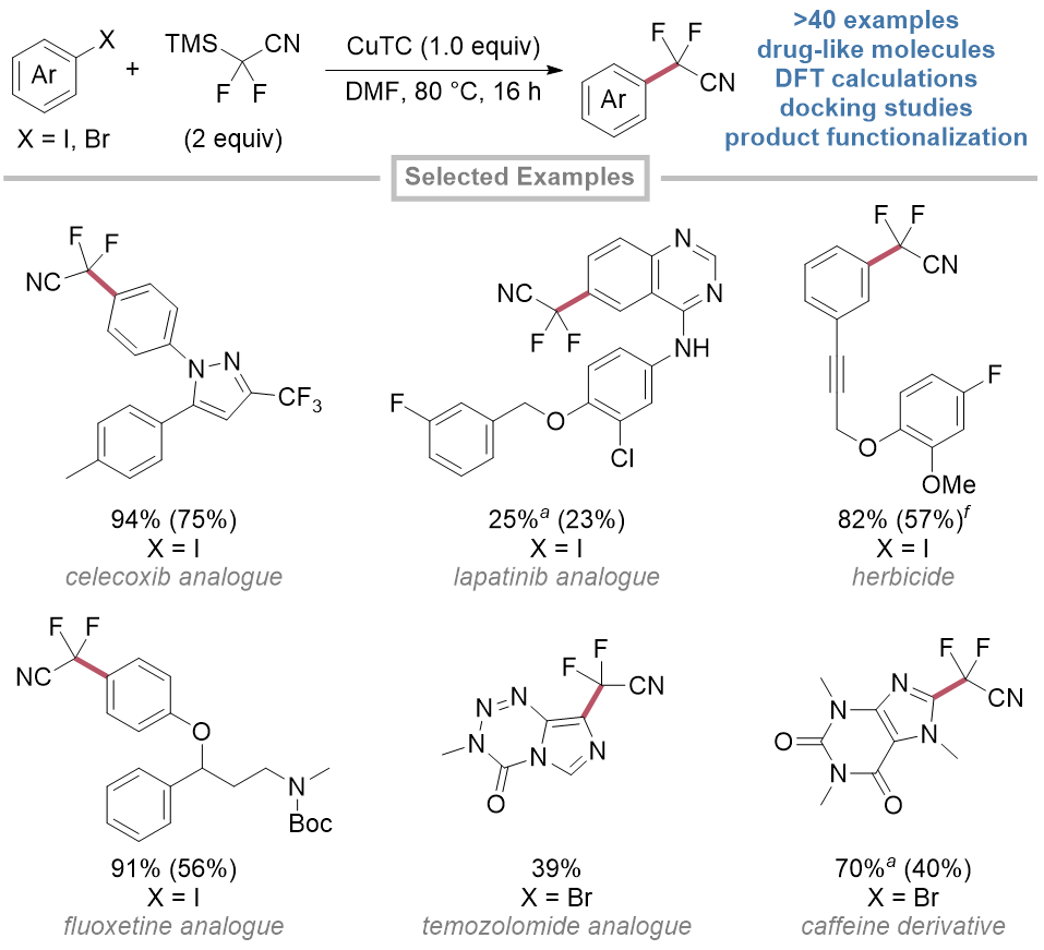 Copper-mediated difluorocyanomethylation of (hetero)aryl iodides and ...